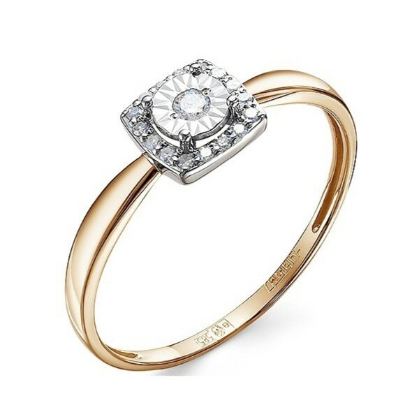 Кольцо, красное золото, 585 проба, бриллиант