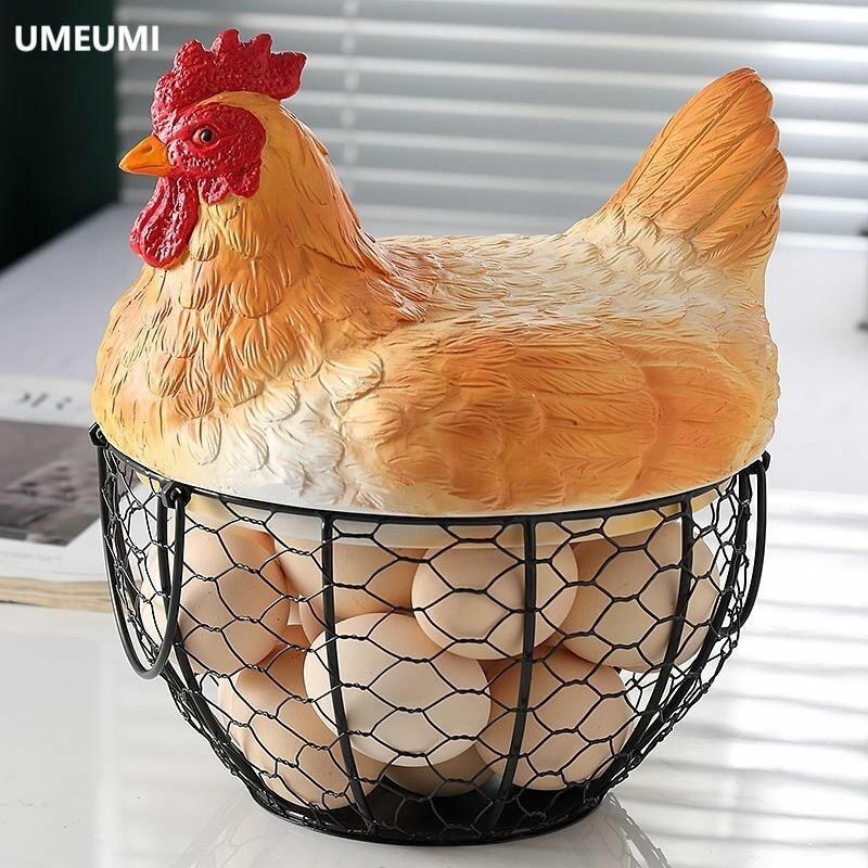 Контейнер для хранения яиц и фруктов на кухне, 6 литров, из железа и керамики, вместительный и стильный, для организации пространства