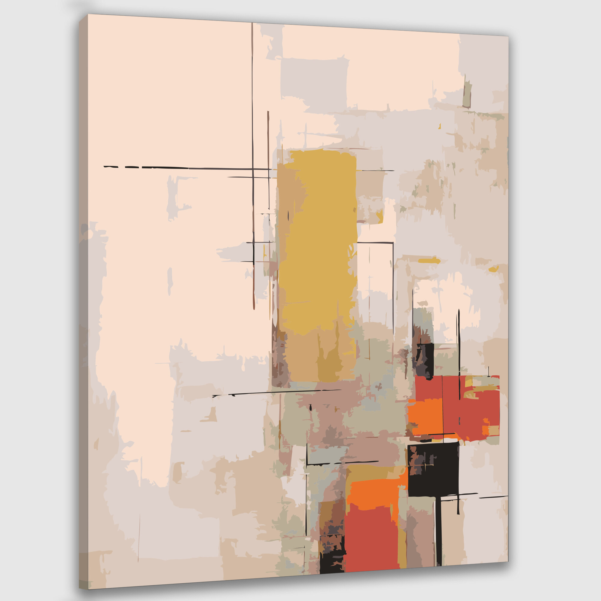 Картина по номерам 40x50 см, абстракция, смешанная техника, минимализм, негативное пространство, тонкие текстуры