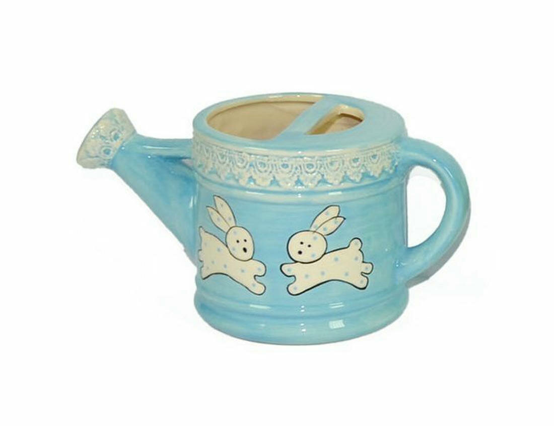 Декоративная лейка, керамика, голубая, 22 см, Due Esse Christmas