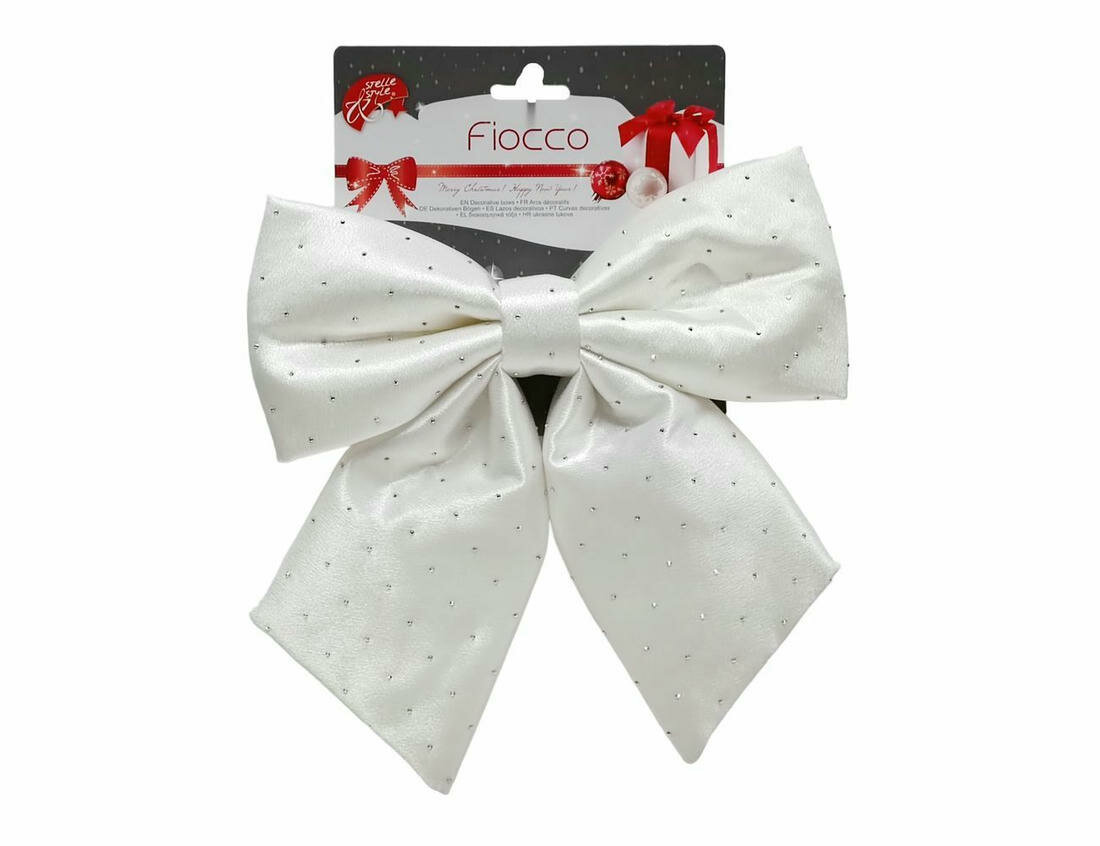 Бант для декорирования, кремовый, 17х16 см, Due Esse Christmas
