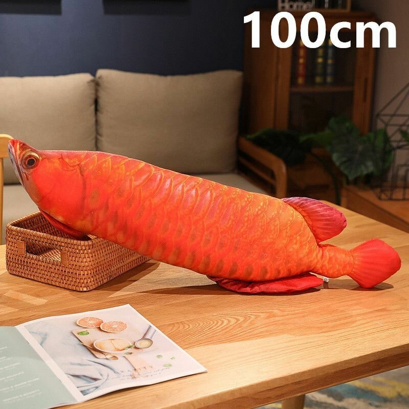 Мягкая Игрушка рыба Красная арована 100см