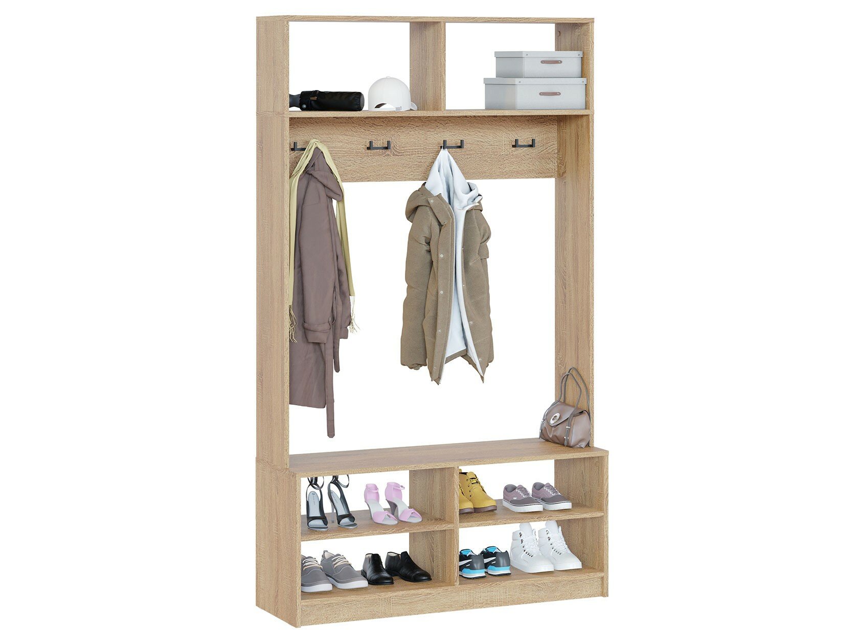 Прихожая Сокол ВШ-9 Дуб Сонома Размеры: Высота 1900мм Глубина 356мм Ширина 1100мм