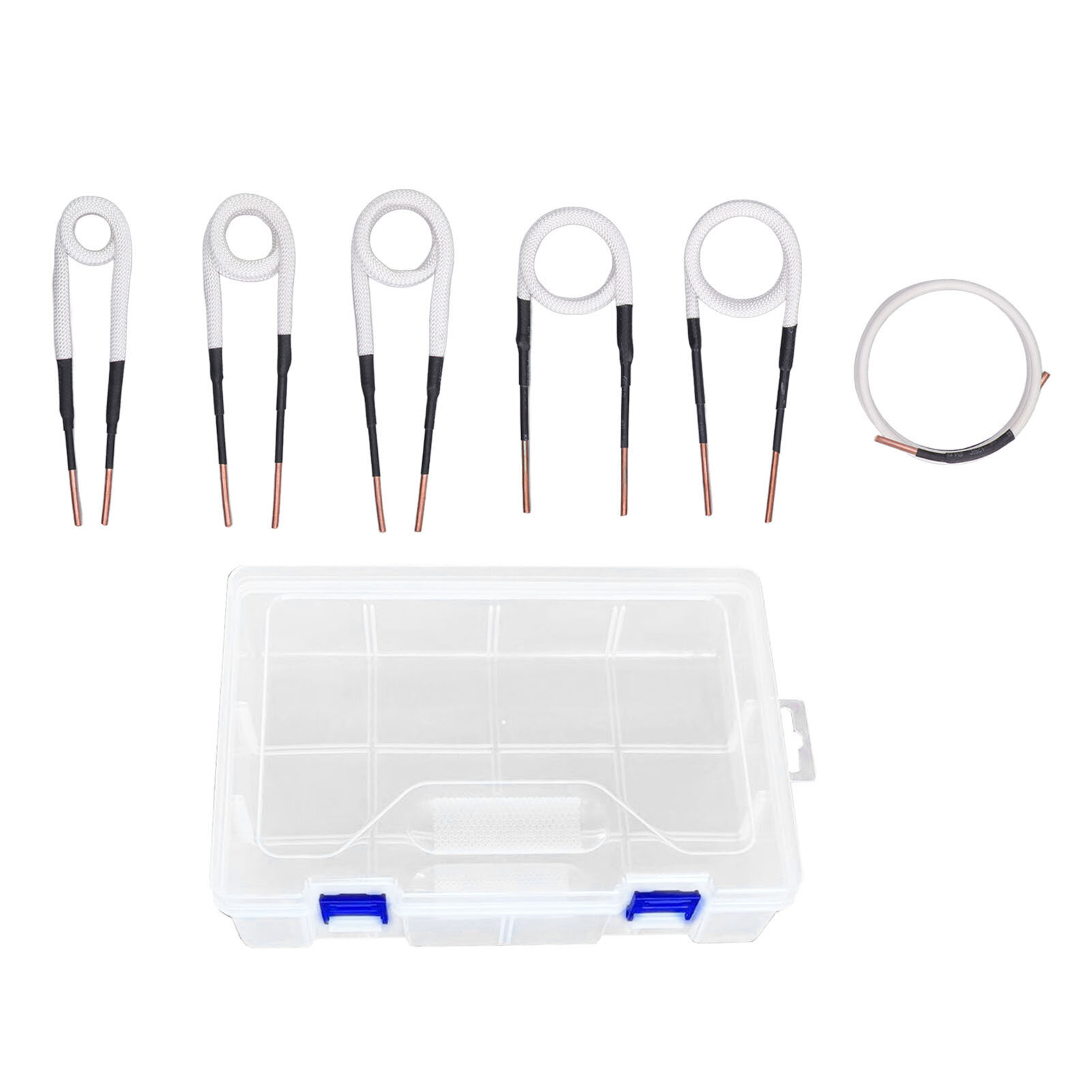 Комплект из 6 индукционных нагревательных спиралей с латунным сердечником 3 мм, длиной 20, 25, 30, 35, 40 мм, проволока для индукционных нагревателей свободной формы.