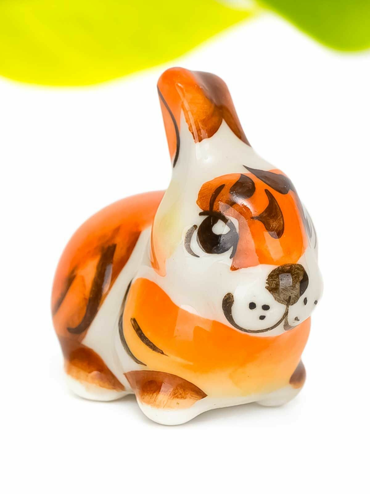 Фигурка коллекционная - Крольчонок, Гжель, Фарфор, 4 см