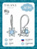 Серьги TALANT, серебро, 925 проба, родирование, фианит, длина 1.6 см