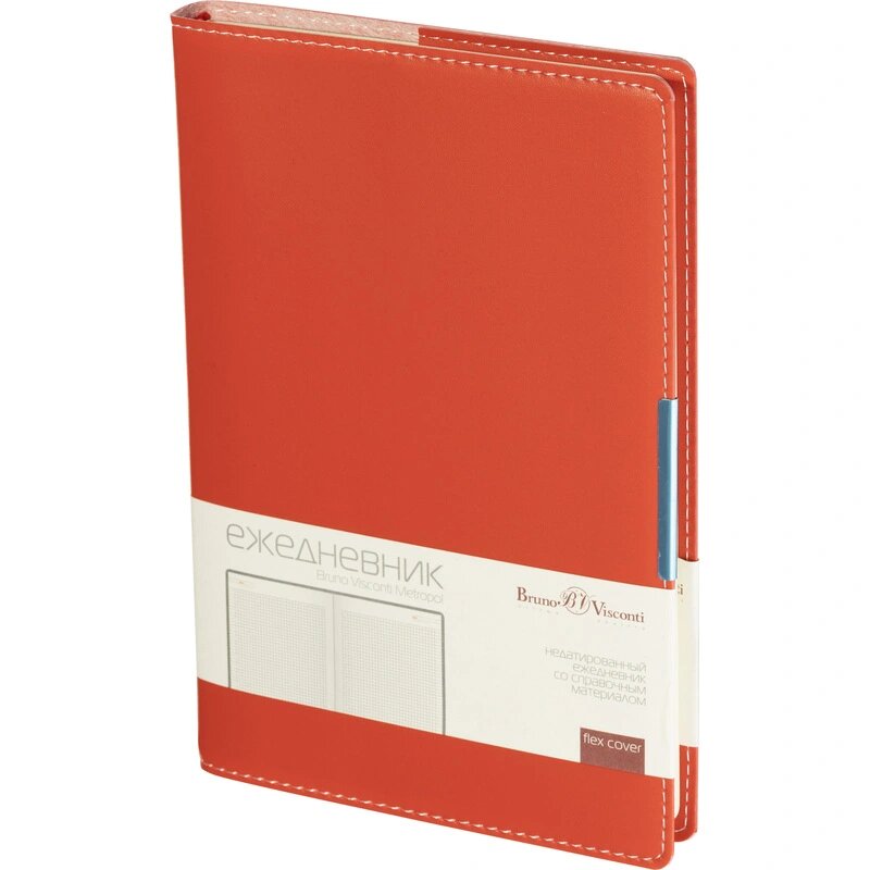 Ежедневник недатированный А5 METROPOL (красный)3-491/02