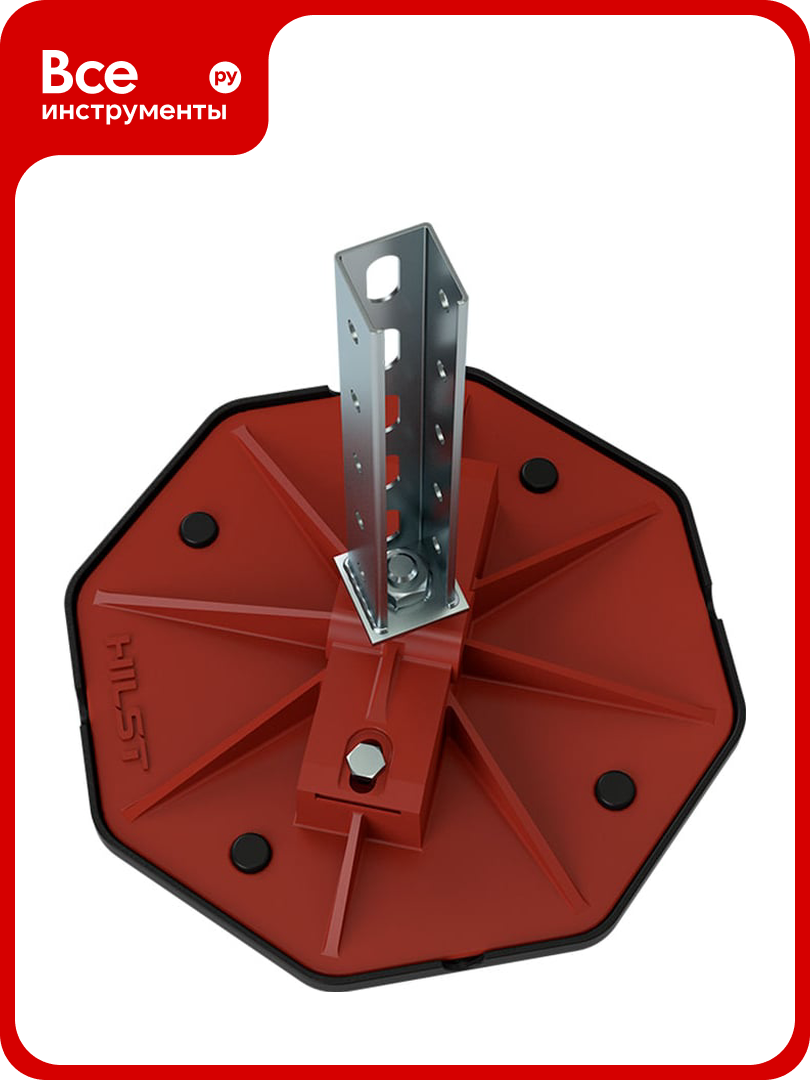 Кровельная опора HILST PLATFORM MV 345х345х55 мм с антивибрационным ковриком, 1 шт. HLRS