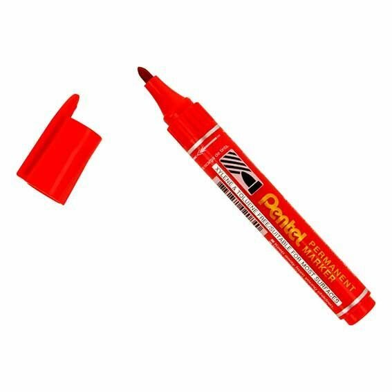 Маркер Pentel Extra Large Point, перманентный, красный, пулевидный, 4 мм