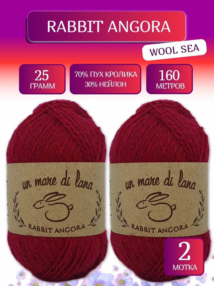 Пряжа Раббит Ангора Вул Си, Rabbit Angora Wool Sea (272), 25г, 160м, 70% пух кролика, 30% нейлон (2 шт.)