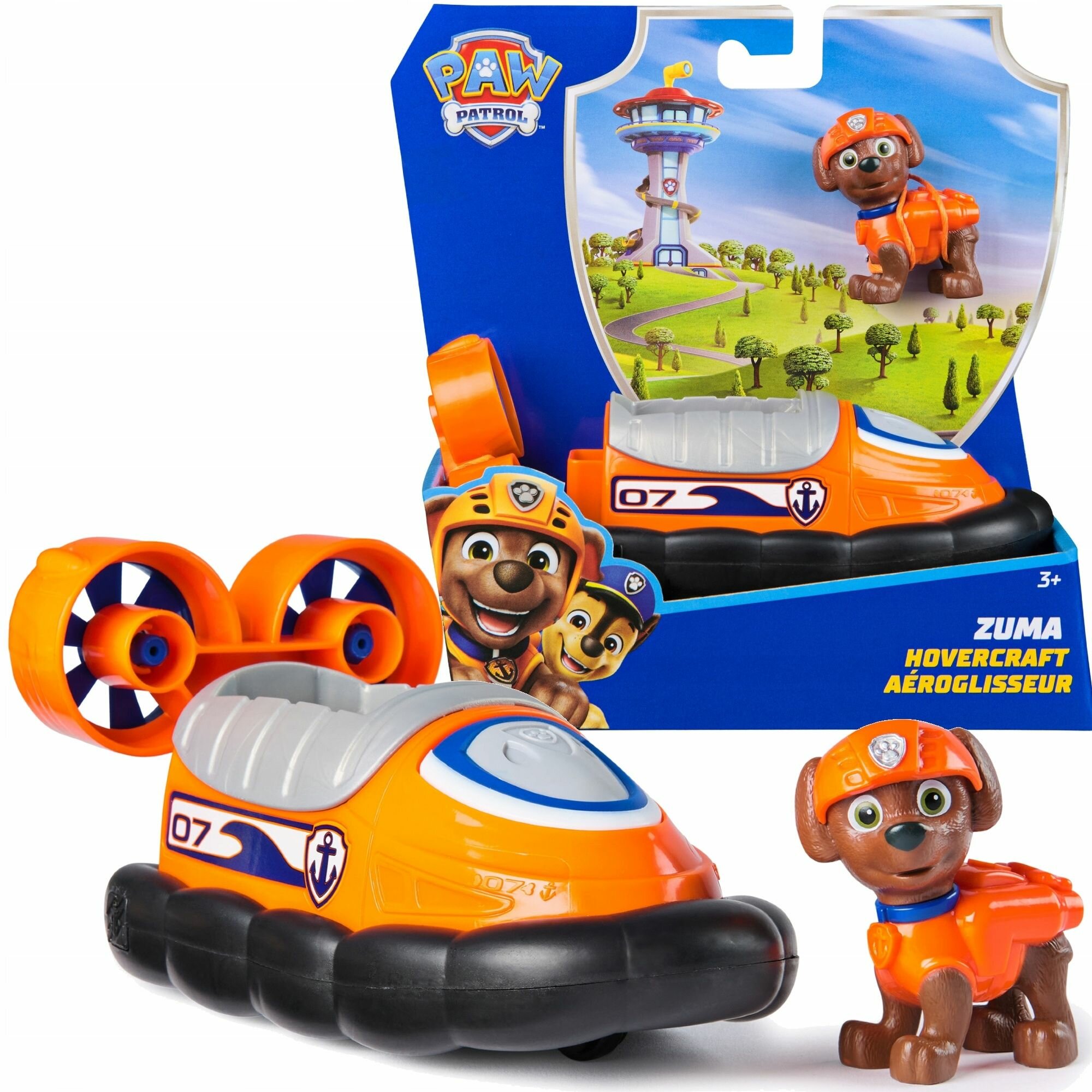 Игрушечный транспорт Spin Master Щенячий Патруль - Судно на воздушной подушке с фигуркой Зумы - 0681147037762