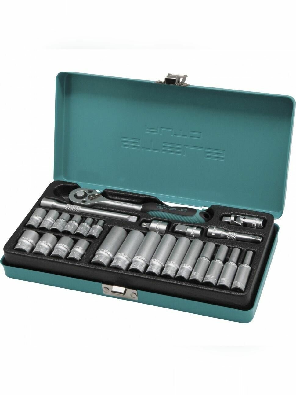 Набор торцевых головок с трещоткой, 1/4, 26 предметов Stels 13574