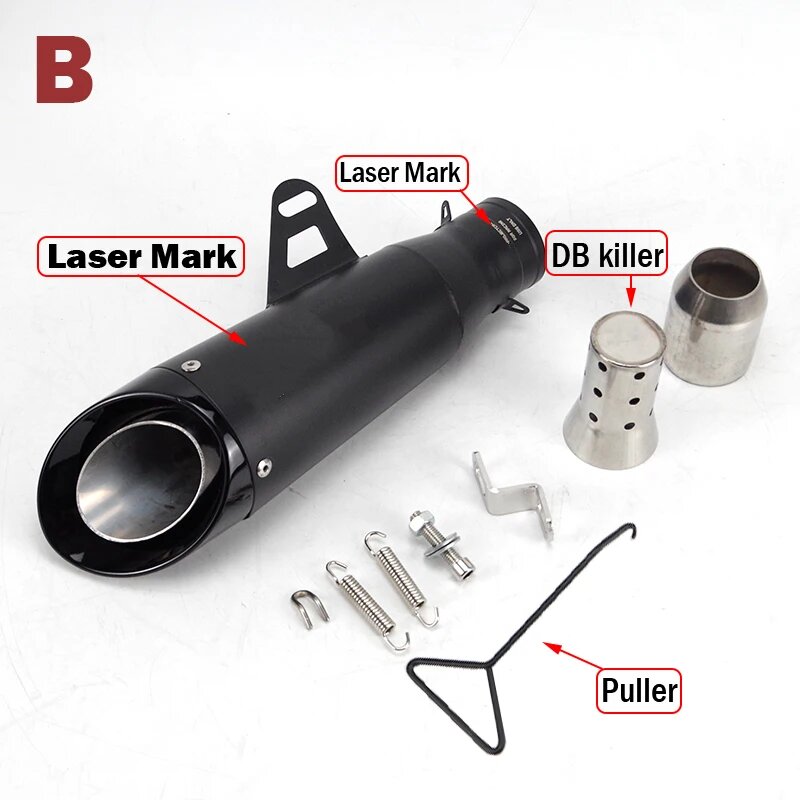 51 мм модифицированный глушитель выхлопной трубы мотоцикла для Duke 390 Z900 PCX125 Tmax 530 FZ6 B For SC laser