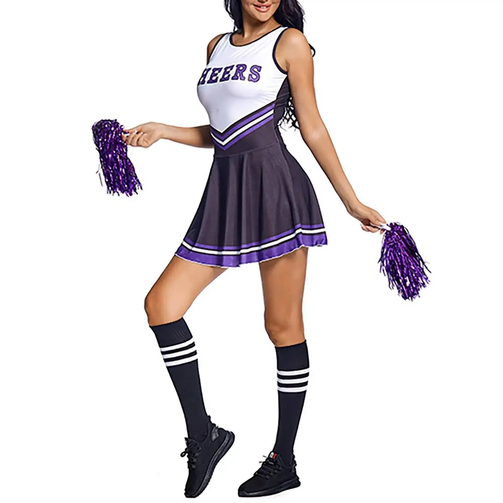 Костюм черлидинга CHEERS женский, спандекс XXL, Dark Purple