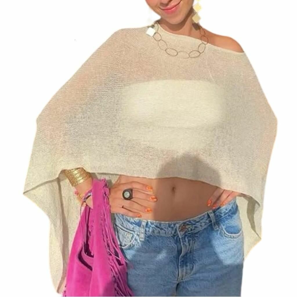 Прозрачная кружевная пончо-накидка, Рис с абрикосами