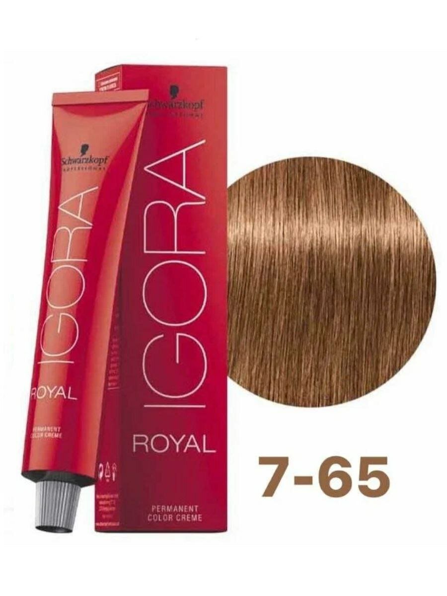 Краска для волос Schwarzkopf Igora Royal 7-65 средний русый шоколадный золотистый 60 мл