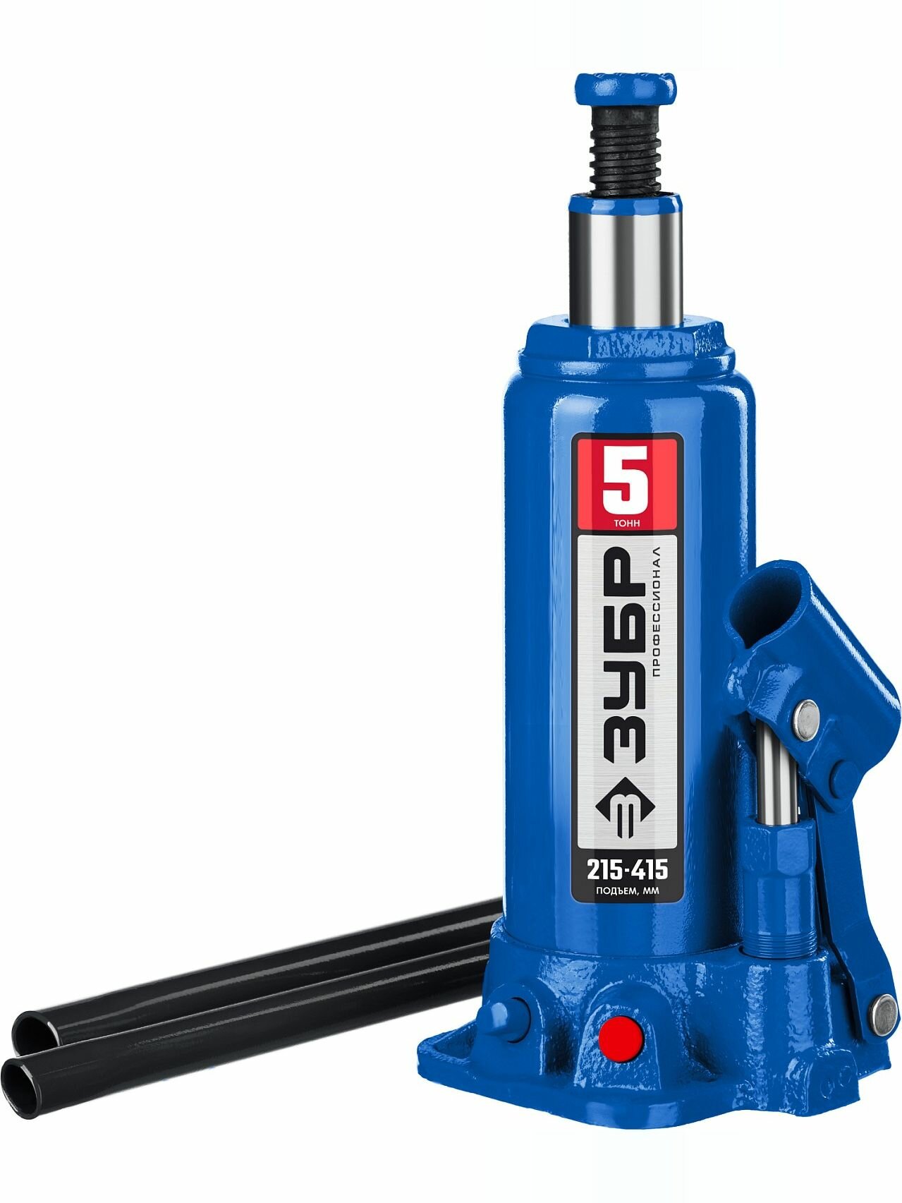 ЗУБР 5 т, 215-415 мм, домкрат бутылочный гидравлический 43060-5_z01, Профессионал