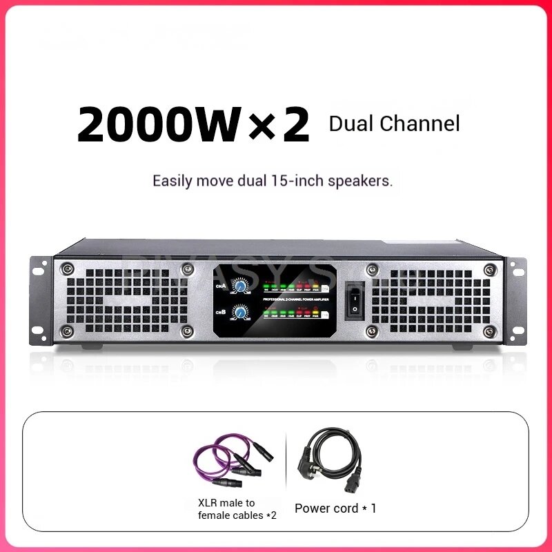 PIVASY 4-канальный цифровой усилитель мощности 1000 Вт 8 Ом 2000Wx2, 220V