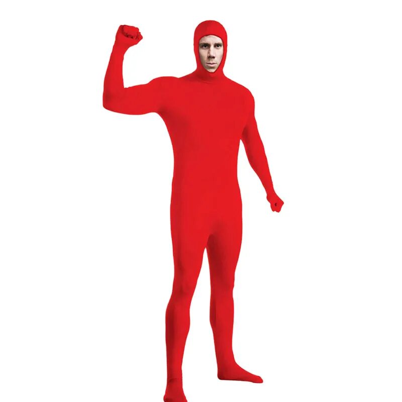 Зентай костюм красный, взрослый, Color: red