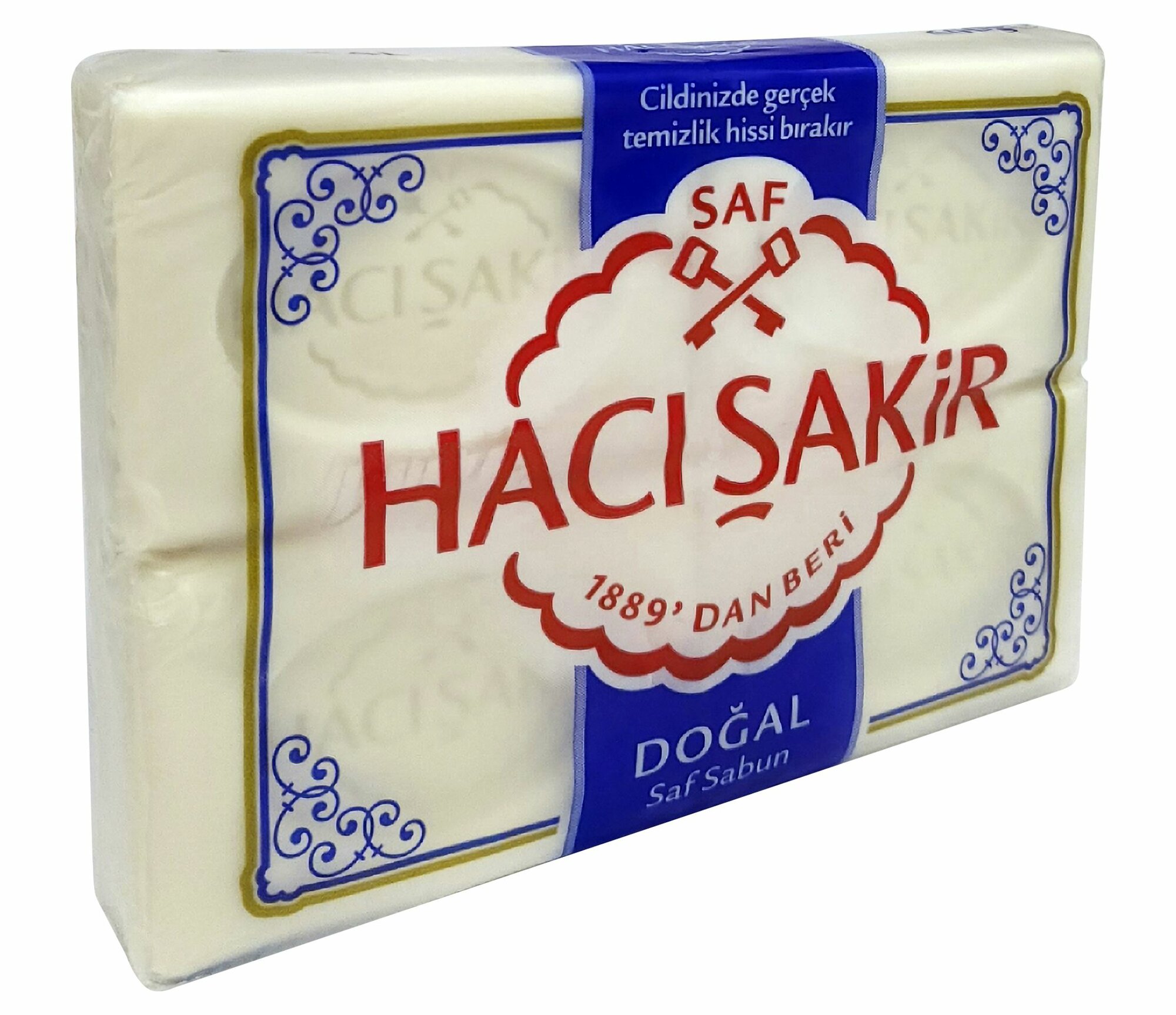 Турецкое натуральное банное мыло для тела и волос Классическое, "Haci Sakir", Dogal Saf Sabun Klasik, 600гр.