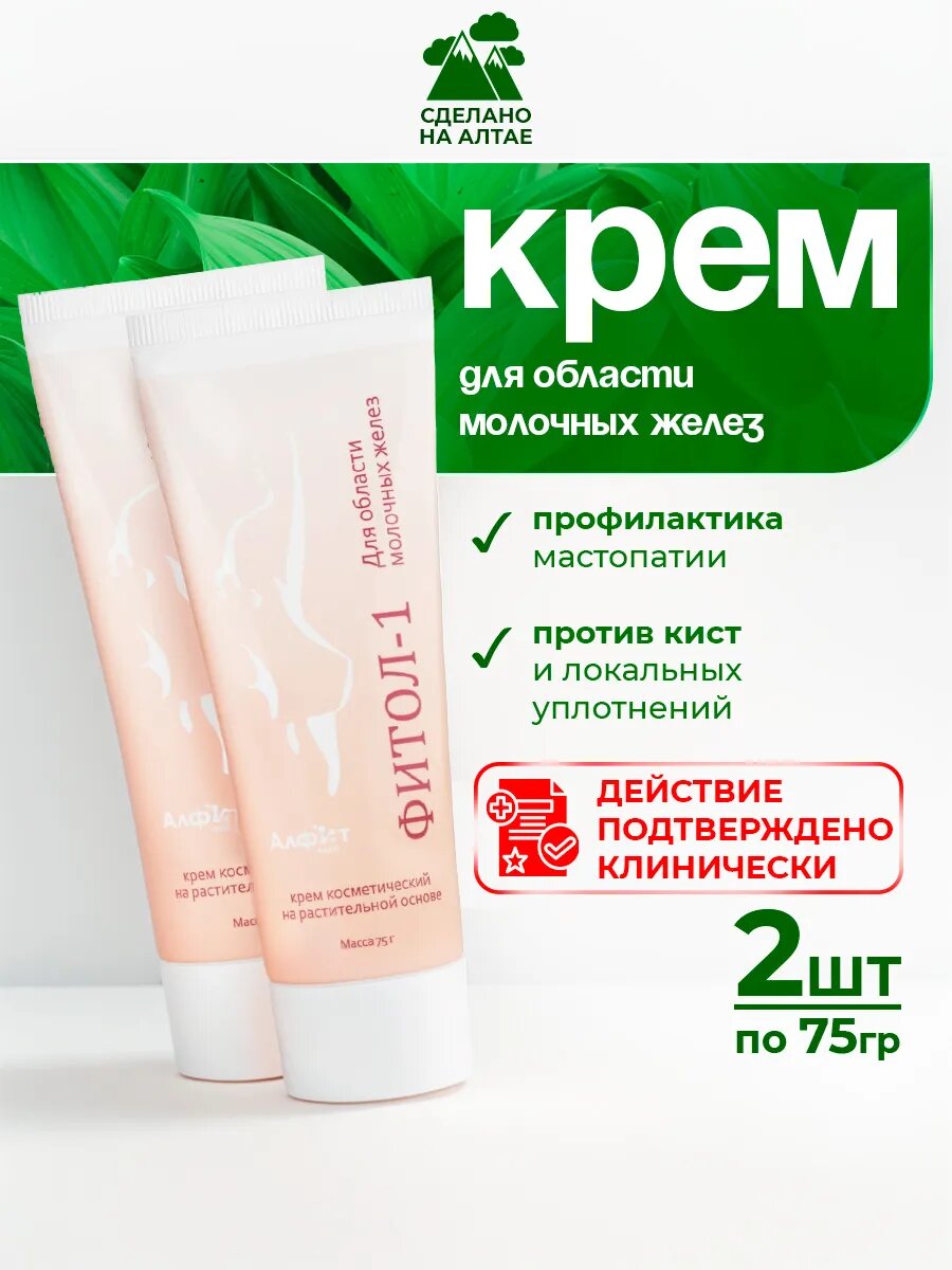 Крем для груди от мастопатии Мастопроф Алфит плюс профилактический 2шт по 75г