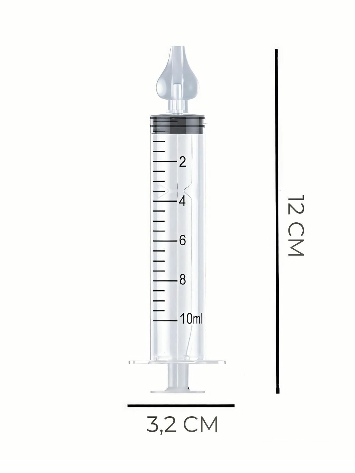 Ирригатор шприц с насадкой для промывания носа, 10 мл, 2 шт, контейнер в комплекте