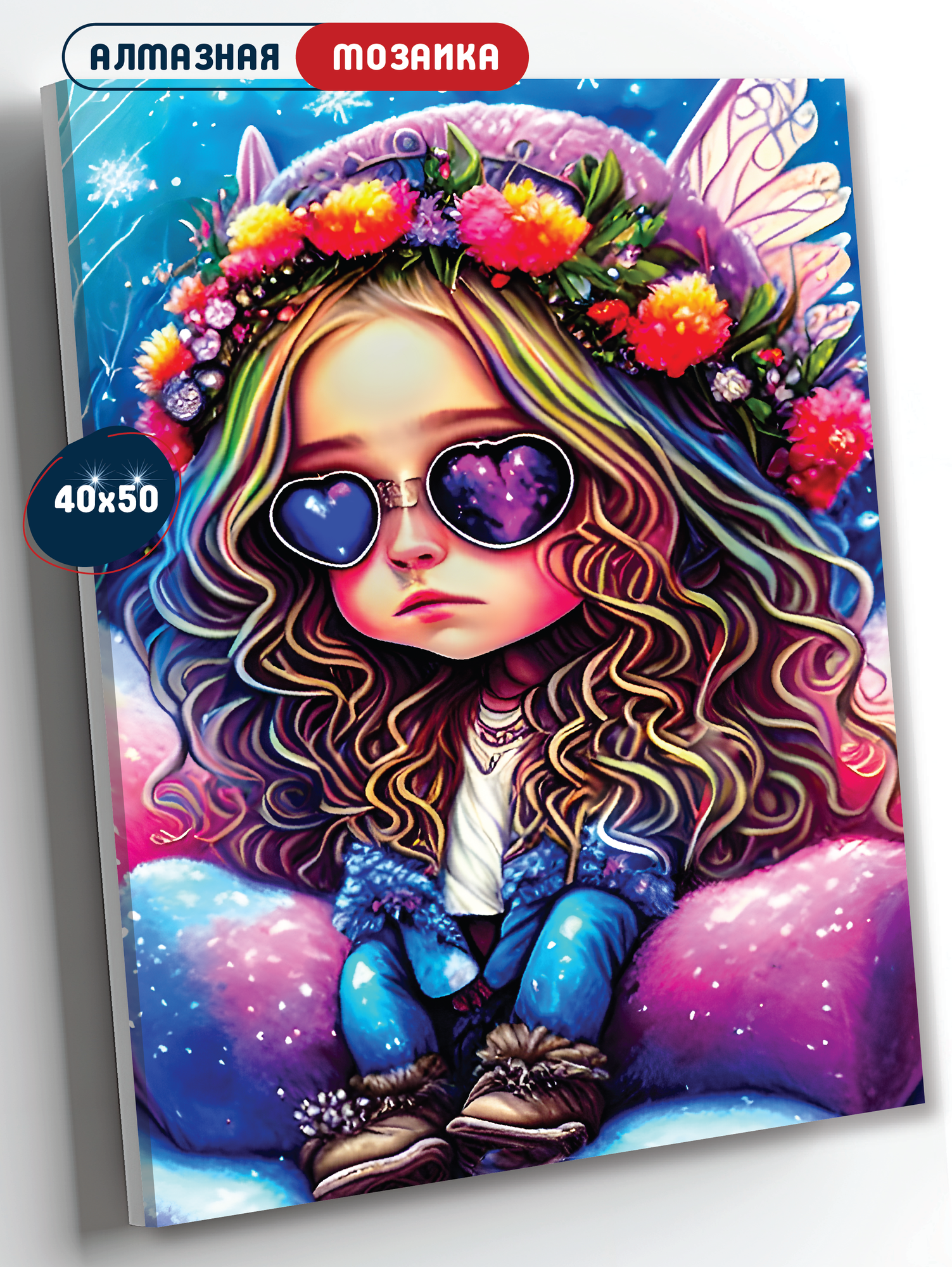 Алмазная мозаика 40х50 на подрамнике картина стразами алмазная вышивка фея