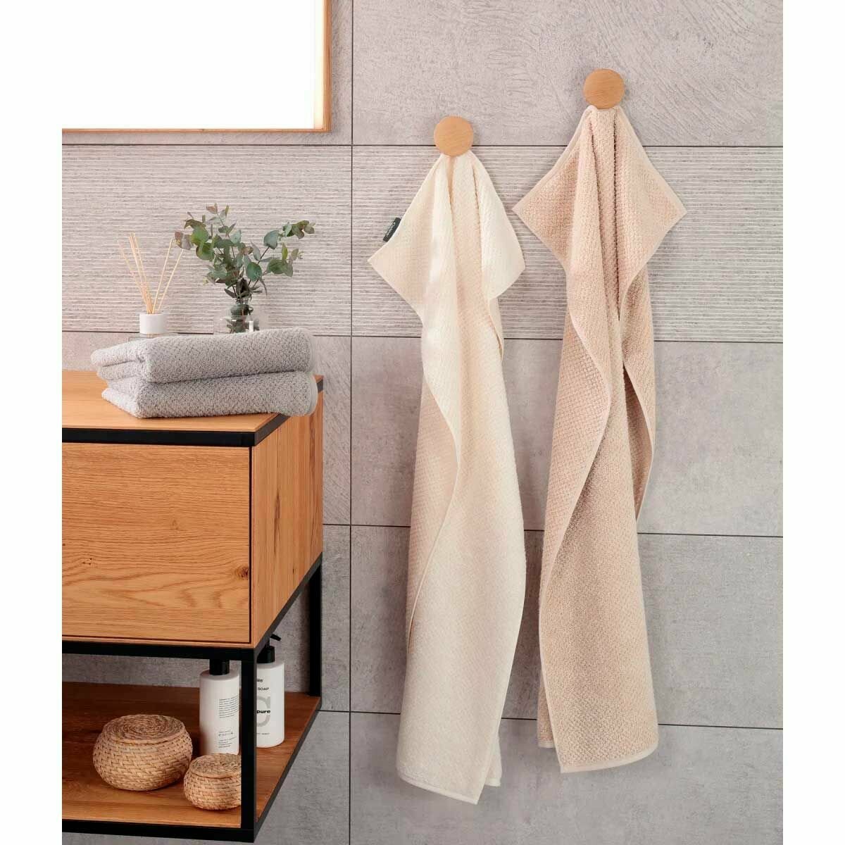 Полотенце махровое 50x100см Cawo Pure, цвет бежевый, плотность 500 г/м2