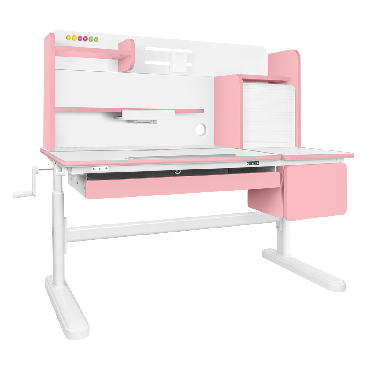 Детский стол парта Kinderzen Maximus белый/розовый