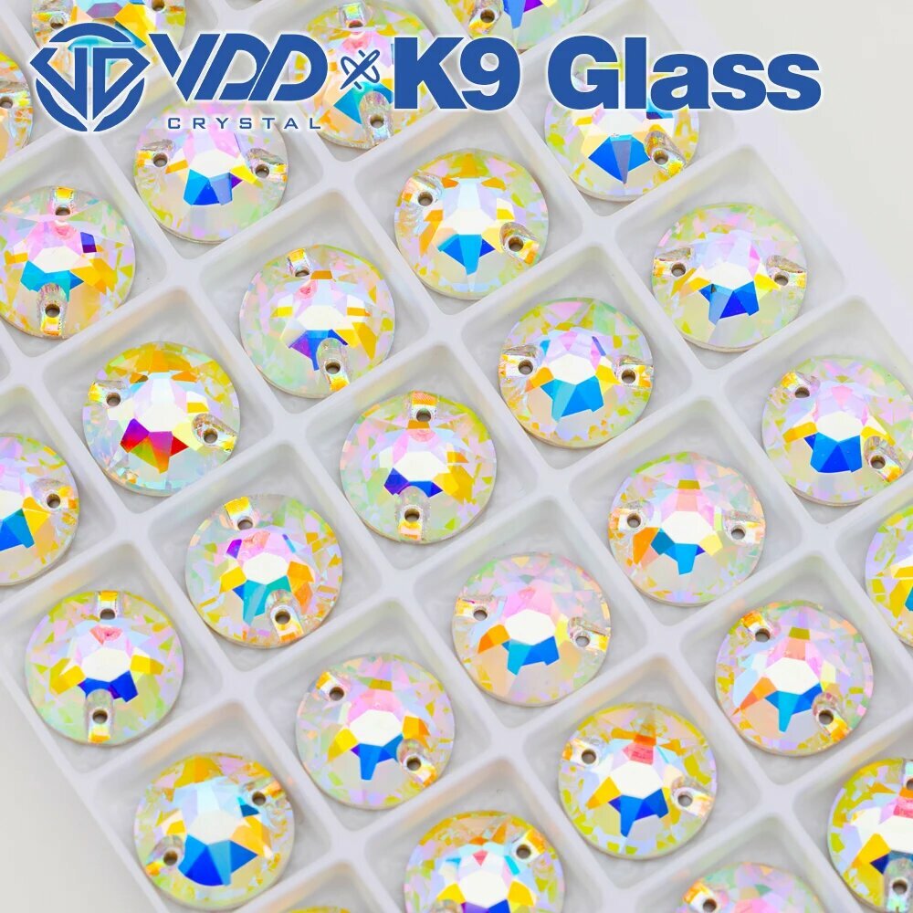 Стразы VDD K9 Crystal AB 10mm 135шт