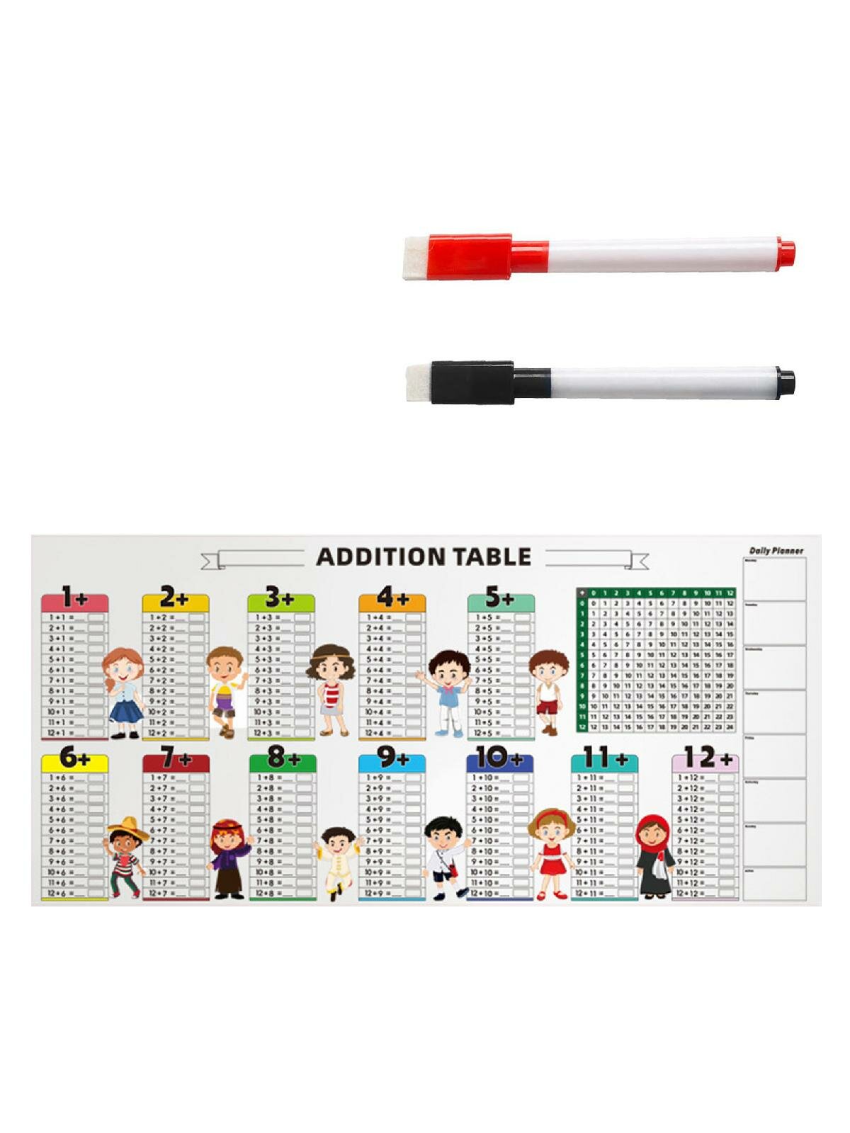 Стираемая Дополнительная таблица из ПВХ для обучения математике со стираемыми маркерами