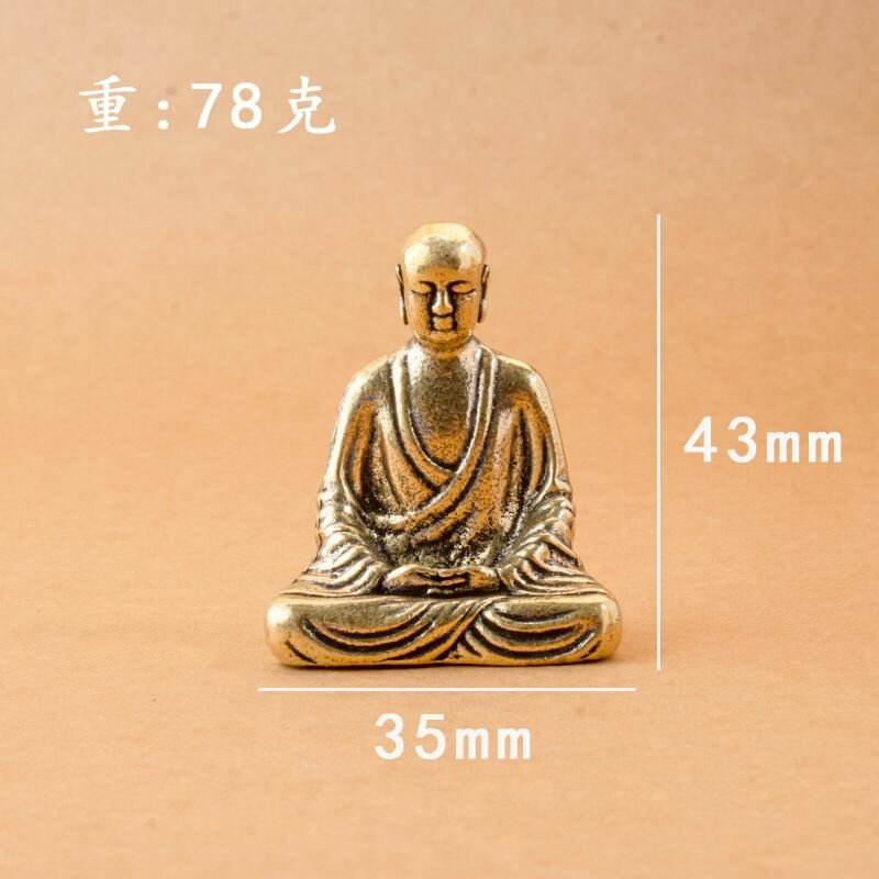 Чистая медь, античная Кшитигарбха Бодхисаттва Шакьямуни, мини статуя Будды Гуаньинь, украшения, статуя Будды для поклонения дзен