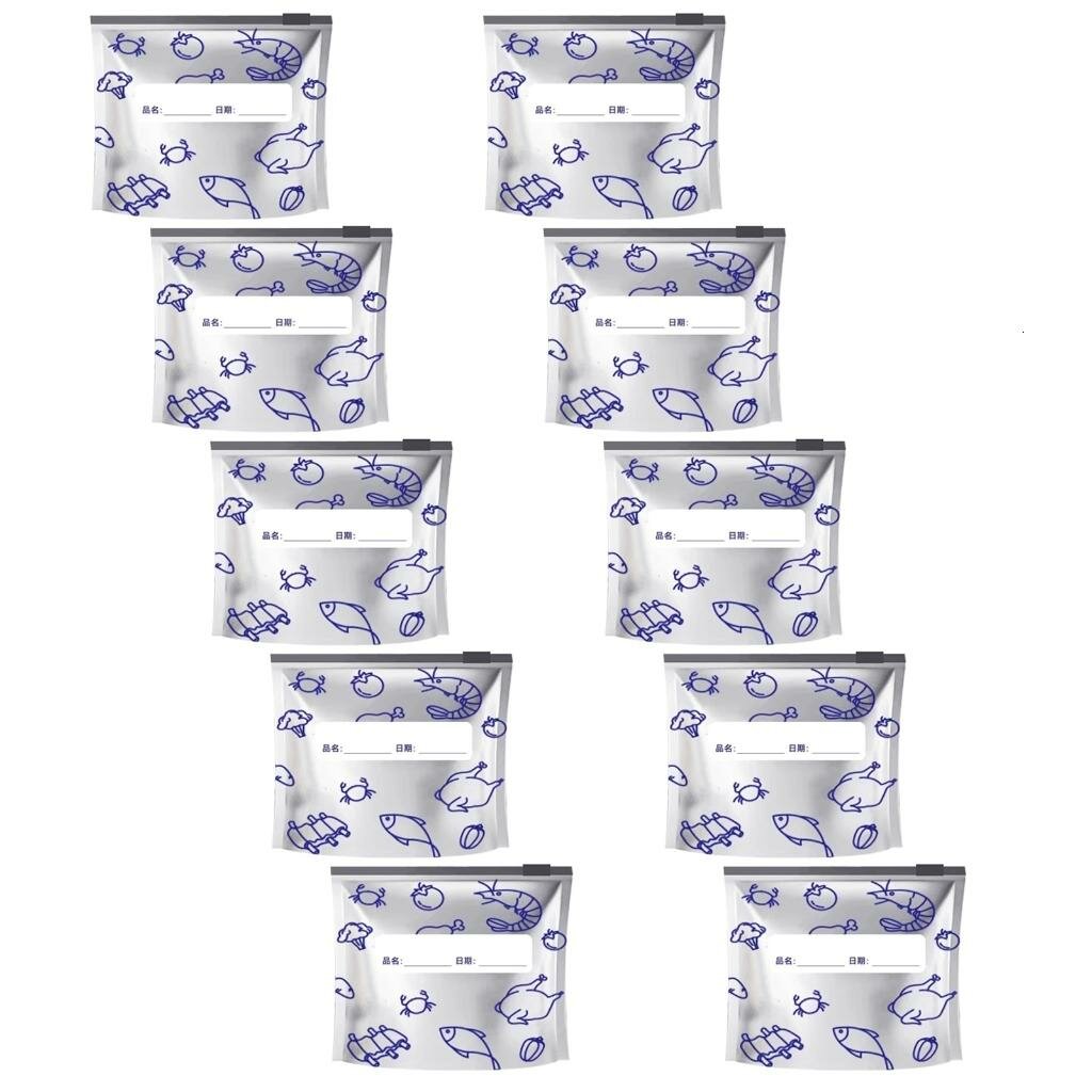 Толстые алюминиевые пакеты с застежкой, 10 шт, Средний размер 10 упаковок