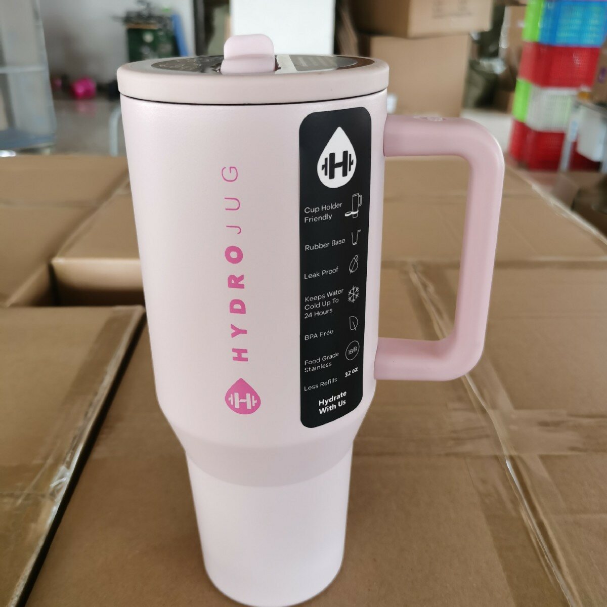 Кросс-бордерный европейский и американский 32OZ 40oz ручка с герметичной крышкой HYDROJUG, большой объем, герметичный изолированный стакан для автомобиля