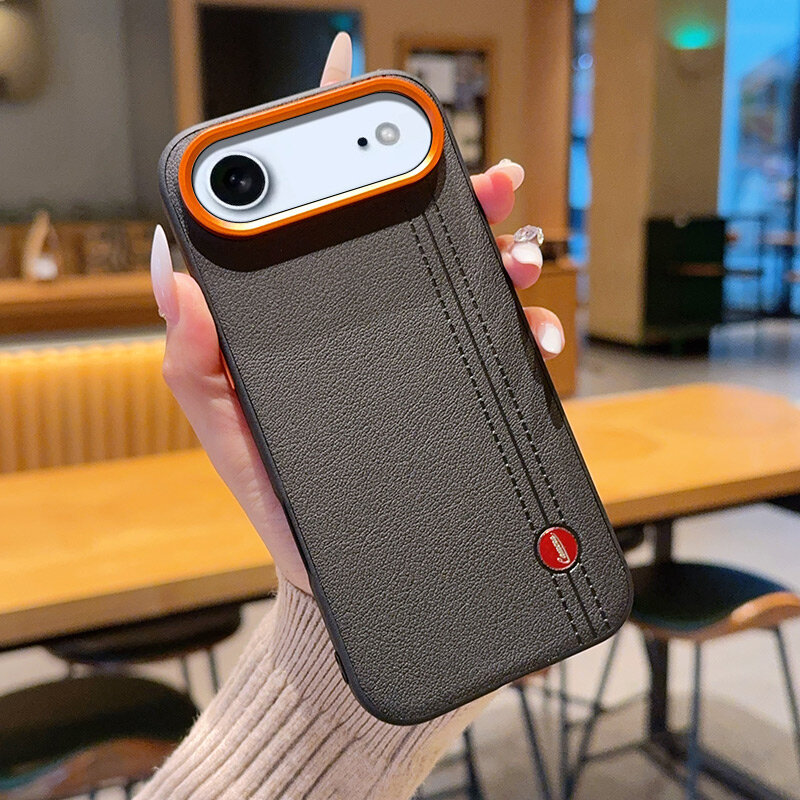 Чехол Для Apple iPhone 17 Air / Айфон 17 Air, soft touch, чехол-кардиомонитор, искусственная кожа, поликарбонат (PC), защита камеры, ударопрочный, усиленные углы, Apple, Apple iPhone 17 Air, black,