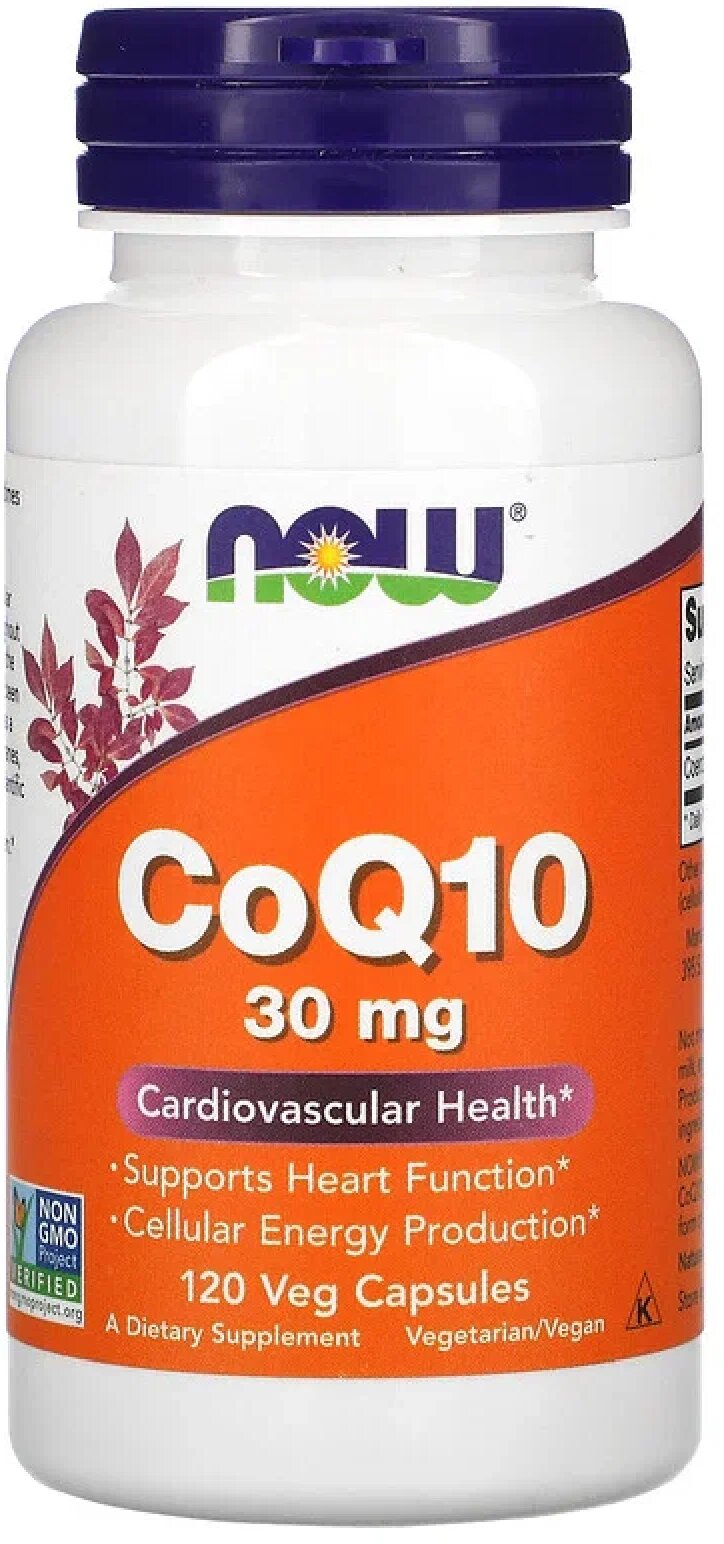 NOW Foods CoQ10 30 mg, НАУ фудс Коэнзим Q10 30 мг 120 капсул