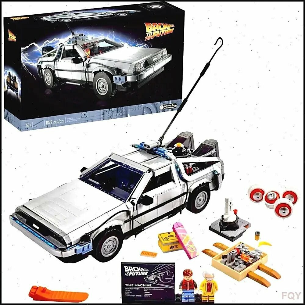 Конструктор Техник набор "Назад в Будущее ДеЛориан" 1872 деталей 2 фигурки, спортивная машина времени technology creator ( модель racing спорткар / лего совместимый / technic подарок для мальчиков )