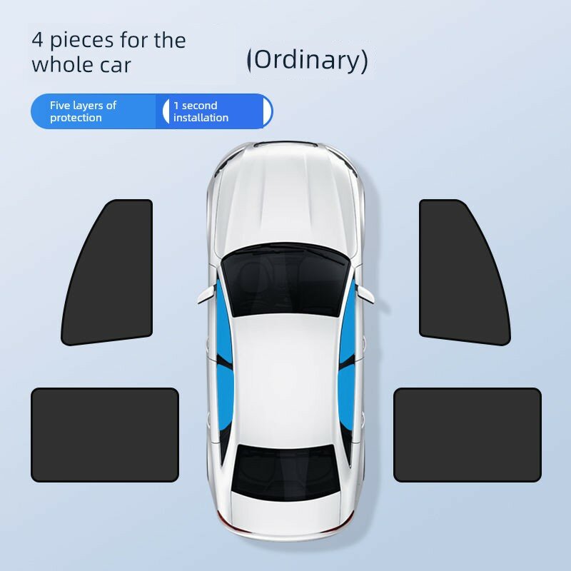 Черная виниловая магнитная солнцезащитная шторка для всех четырех дверей автомобиля, блокировка тепла, 4 шт,