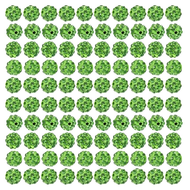 Бусины "Шамбала" из мягкой глины, 100 шт.-светло-зеленые