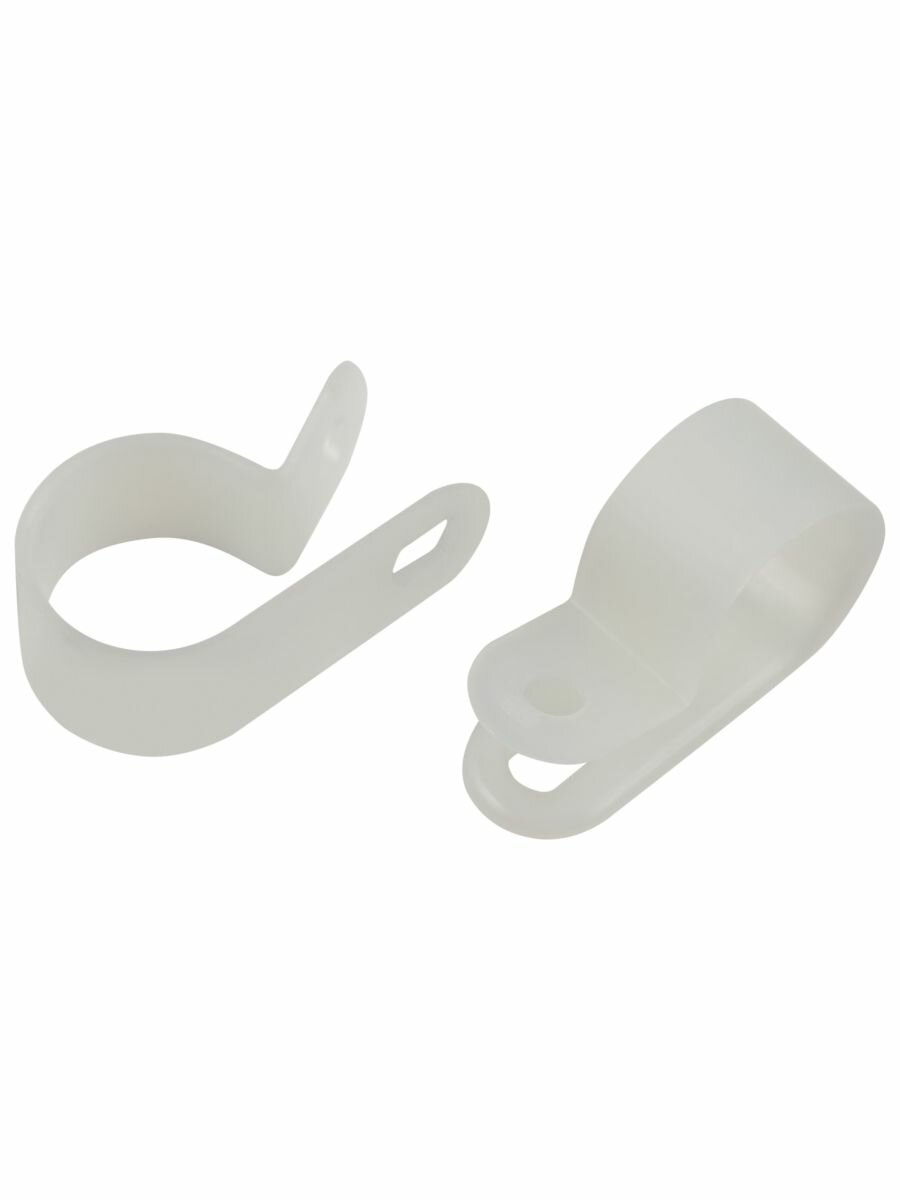 Скоба кабельная нейлоновая под винт ЭРА NO-225-264 9 мм белая 50 шт