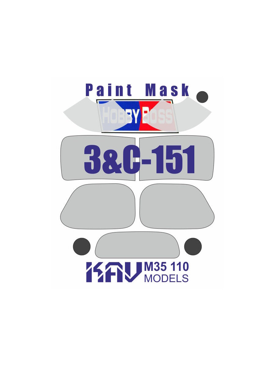 Окрасочная маска на остекление З&C-151 (HobbyBoss) 1:35 KAV M35 110