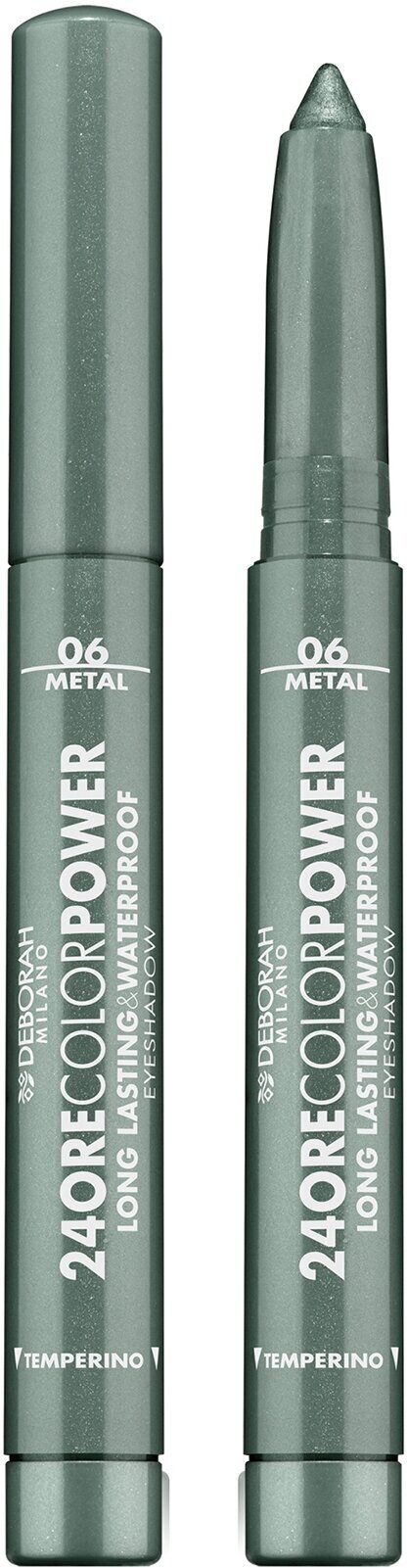 DEBORAH MILANO Тени-карандаш для век стойкие 24 Ore Color Power Eyeshadow, 1,4 г, 06 Золотисто-зеленый