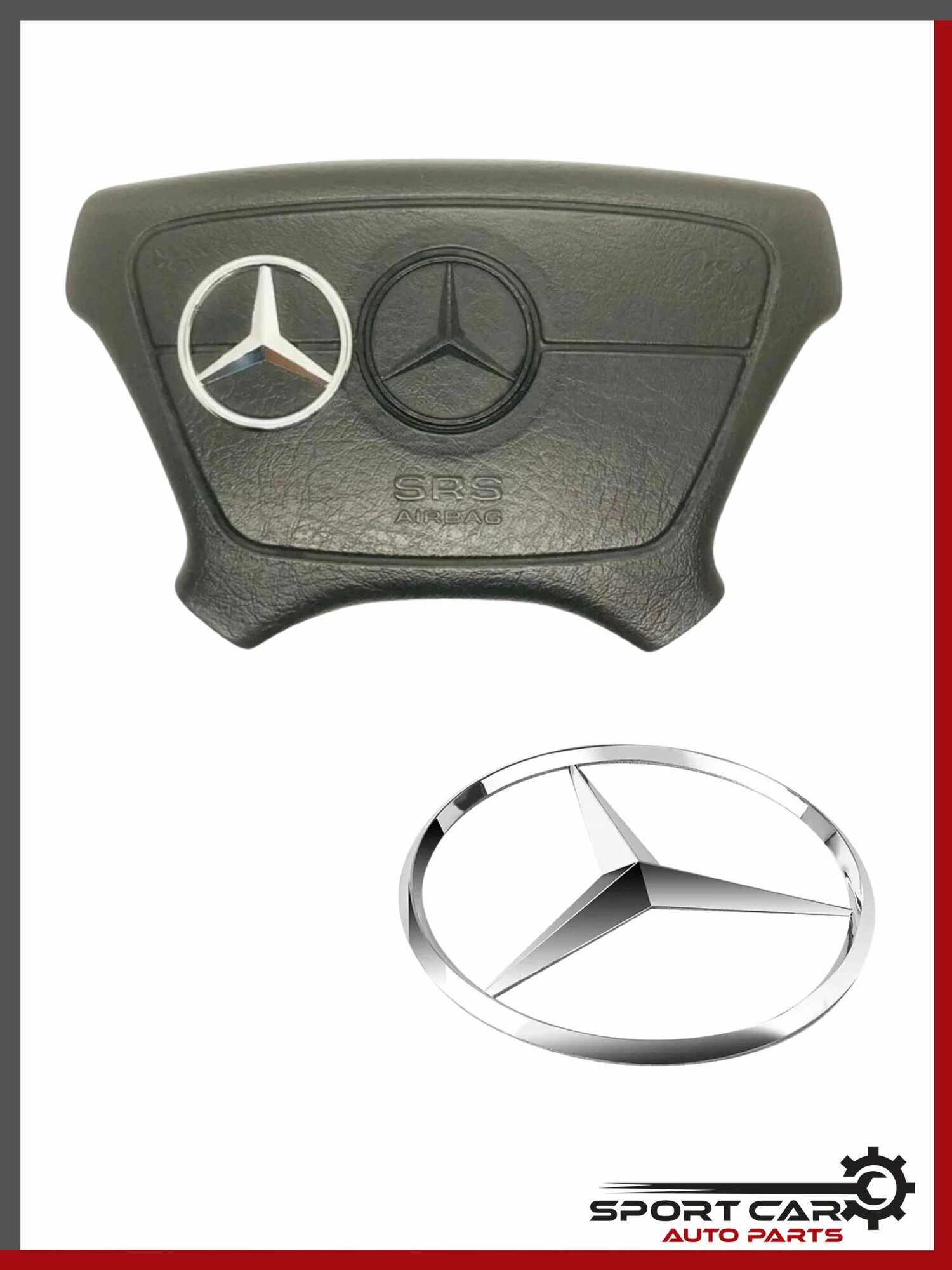 Хромированный логотип-эмблема рулевого колеса (звезда) для Mercedes-Benz W124 / W210 / W208 / W140 / W202
