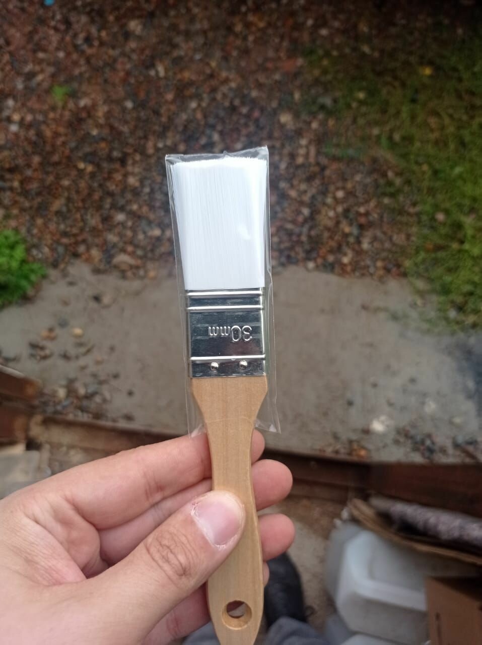 Кисть RoxelPro нейлоновая для шовного герметика 30 мм