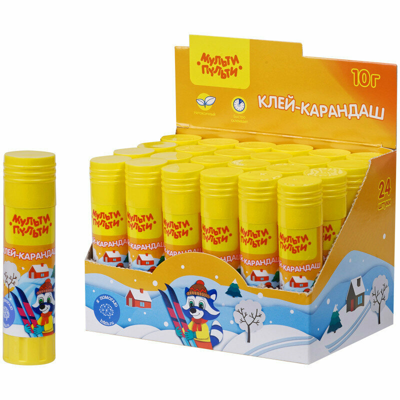 Клей-карандаш Мульти-Пульти, 10г, ПВП, 263835