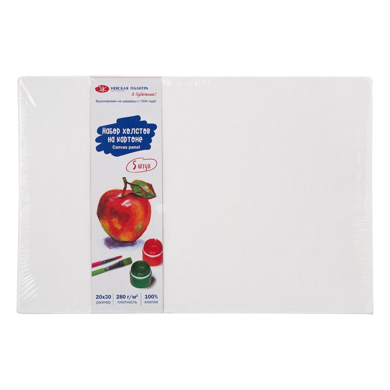 Набор холстов на картоне я-художник! 20х30см хлопок 100% 5шт.