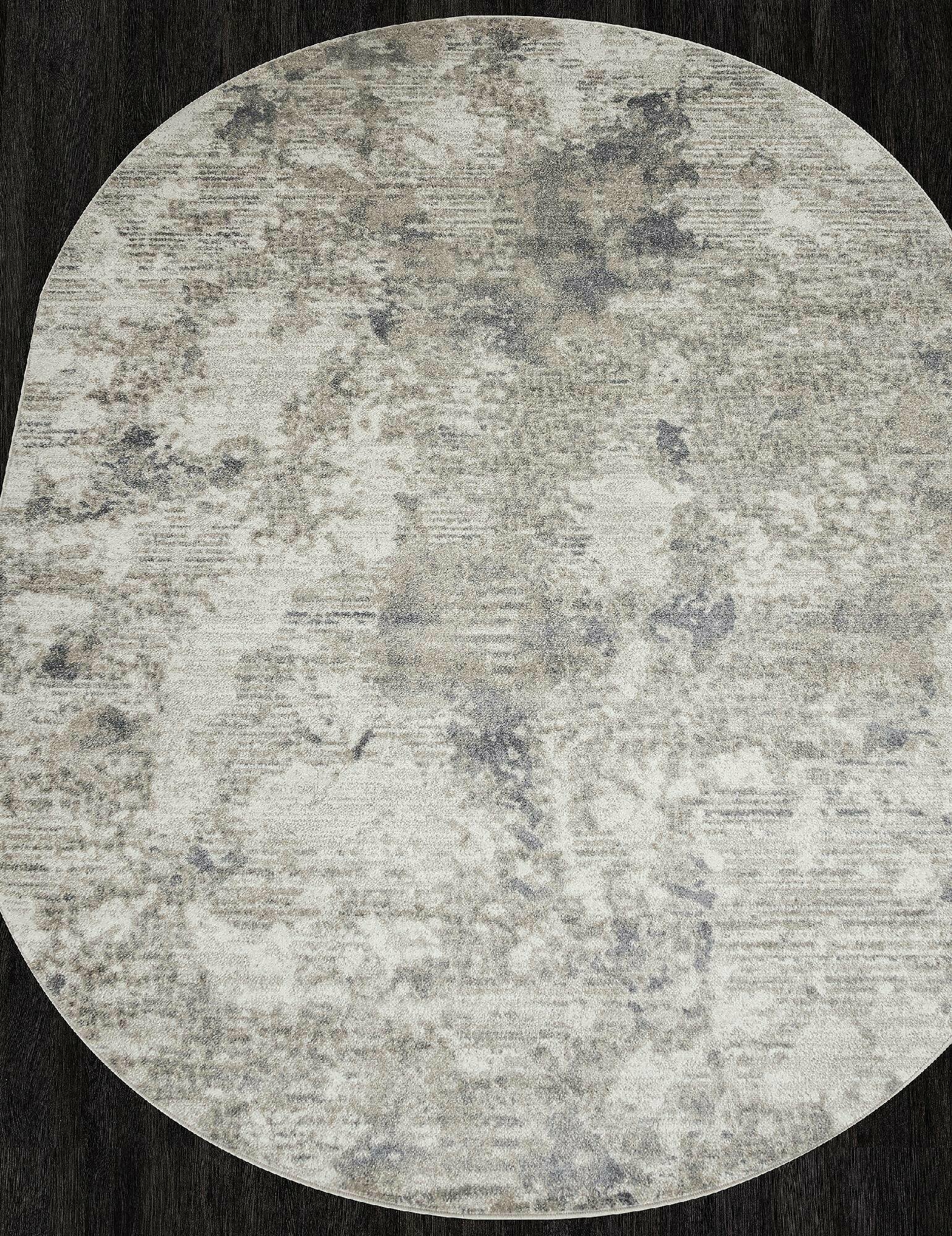 Ковер Овальный на пол в гостиную в спальню 100х200 см бежевый современный ворс 8 мм 303724 KoverVDom