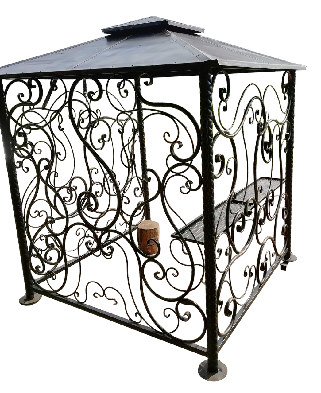 Навес для мангала, барбекю, гриля, с элементами ковки, беседка на дачу - Ветви