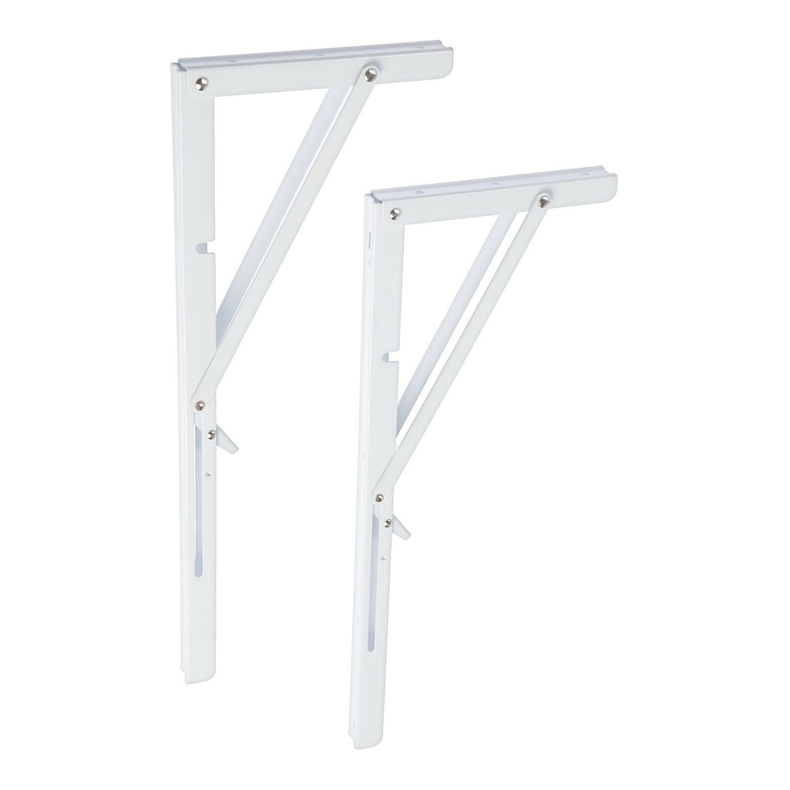 Кронштейн складной для столов и полок тундра, 2 шт, длина 450 мм, сталь, цвет белый, 9302186
