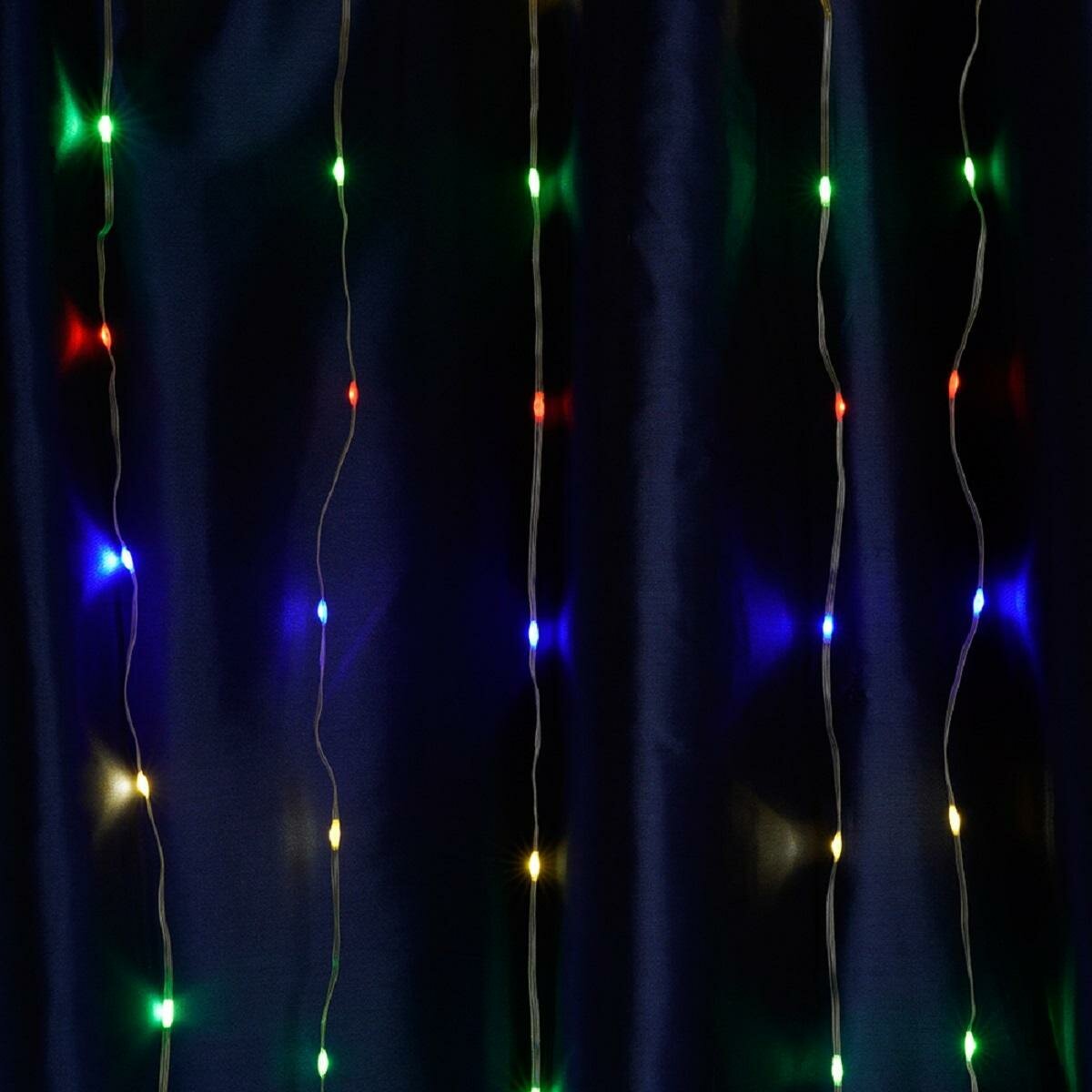 Светодиодная гирлянда Feron Занавес Водопад 230V разноцветная 8 режимов CL28 48605, цвет Прозрачный/Прозрачный, материа